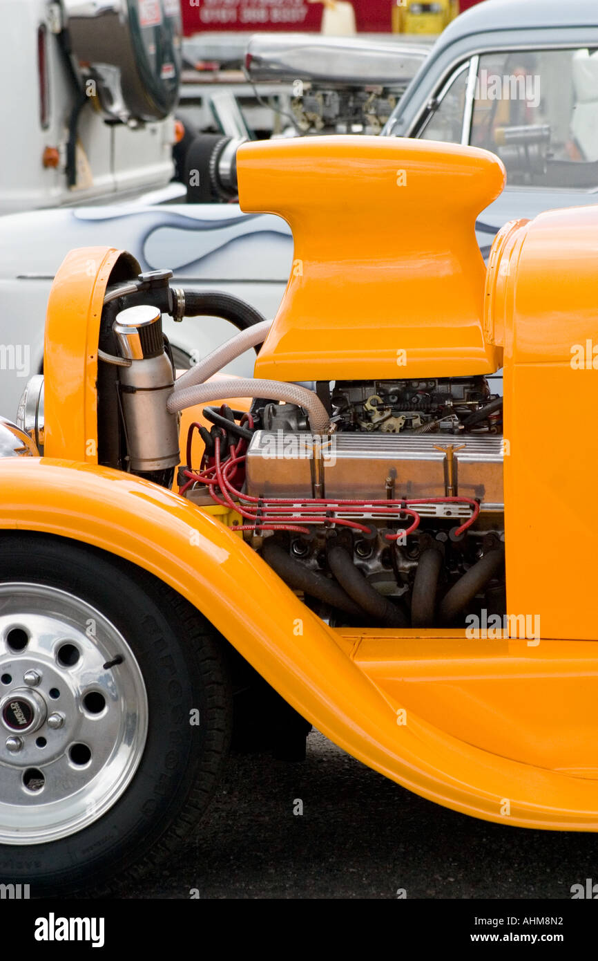 Yellow Ford 1929 replica van dragster at York Raceway North Yorkshire ...