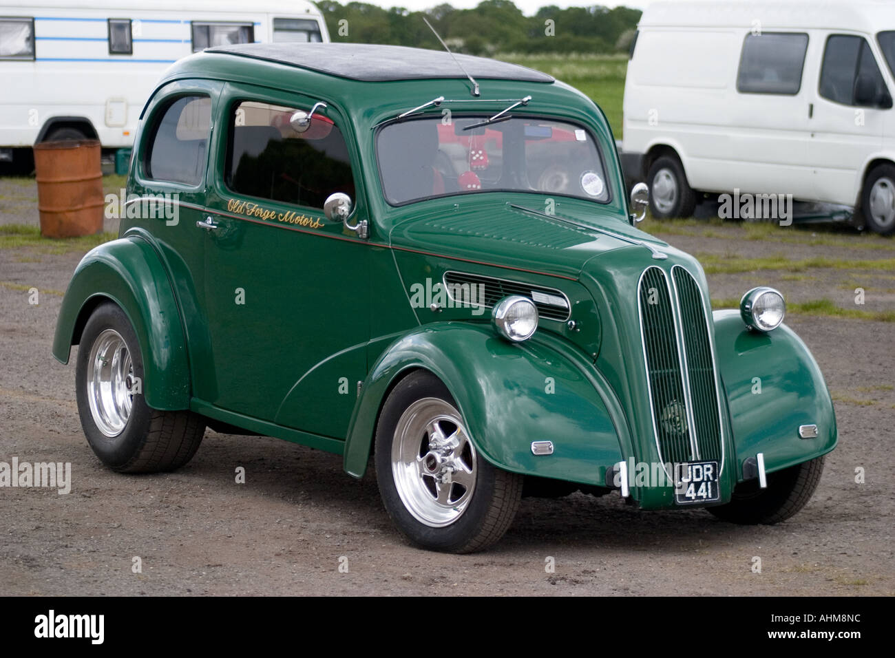 Customised Ford Popular 'pop' at drag race parked in pit area Stock ...