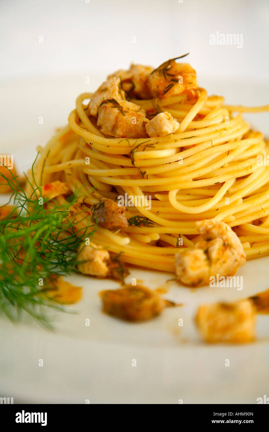 Spaghetti and chicken plate at the Kursaal Kalhesa Bar and restaurant ...