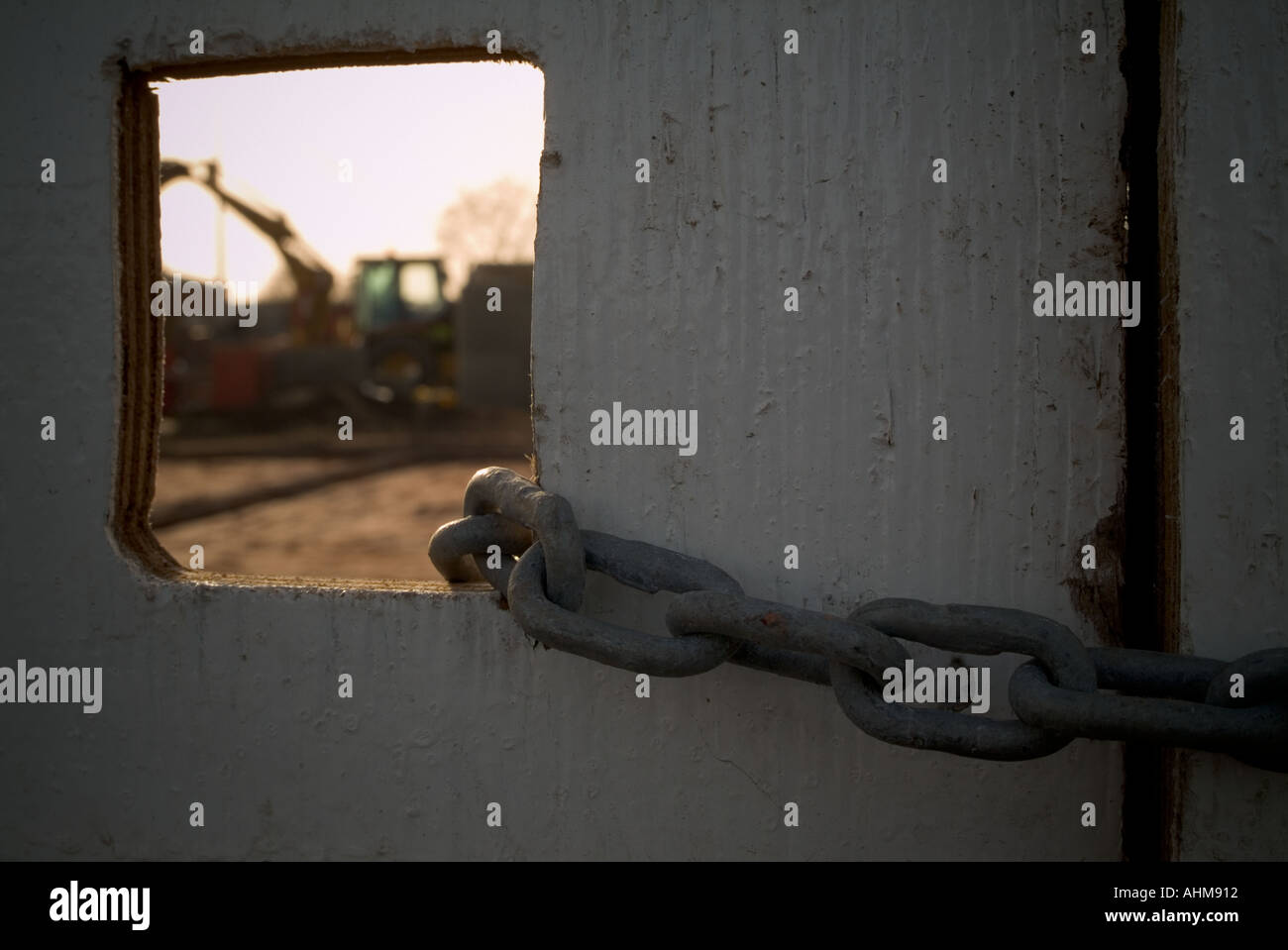 building site construction site danger health and safety keep out lock ...