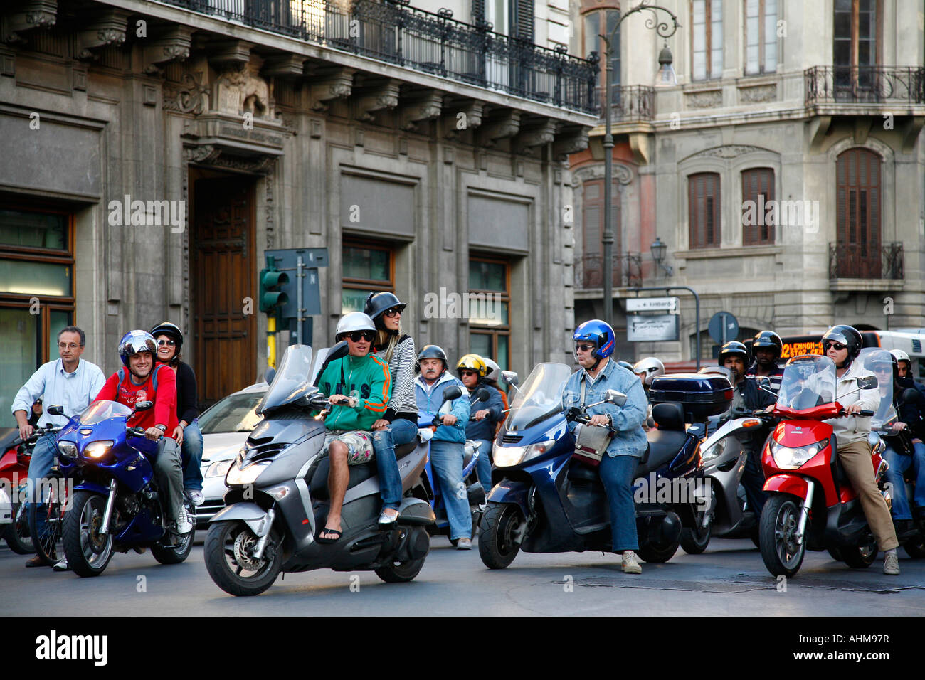 Busy traffic Palermo Sicily Italy Stock Photo - Alamy