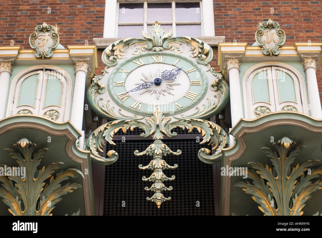 Fortnum and Mason s clock on Piccadilly in London UK Stock Photo - Alamy