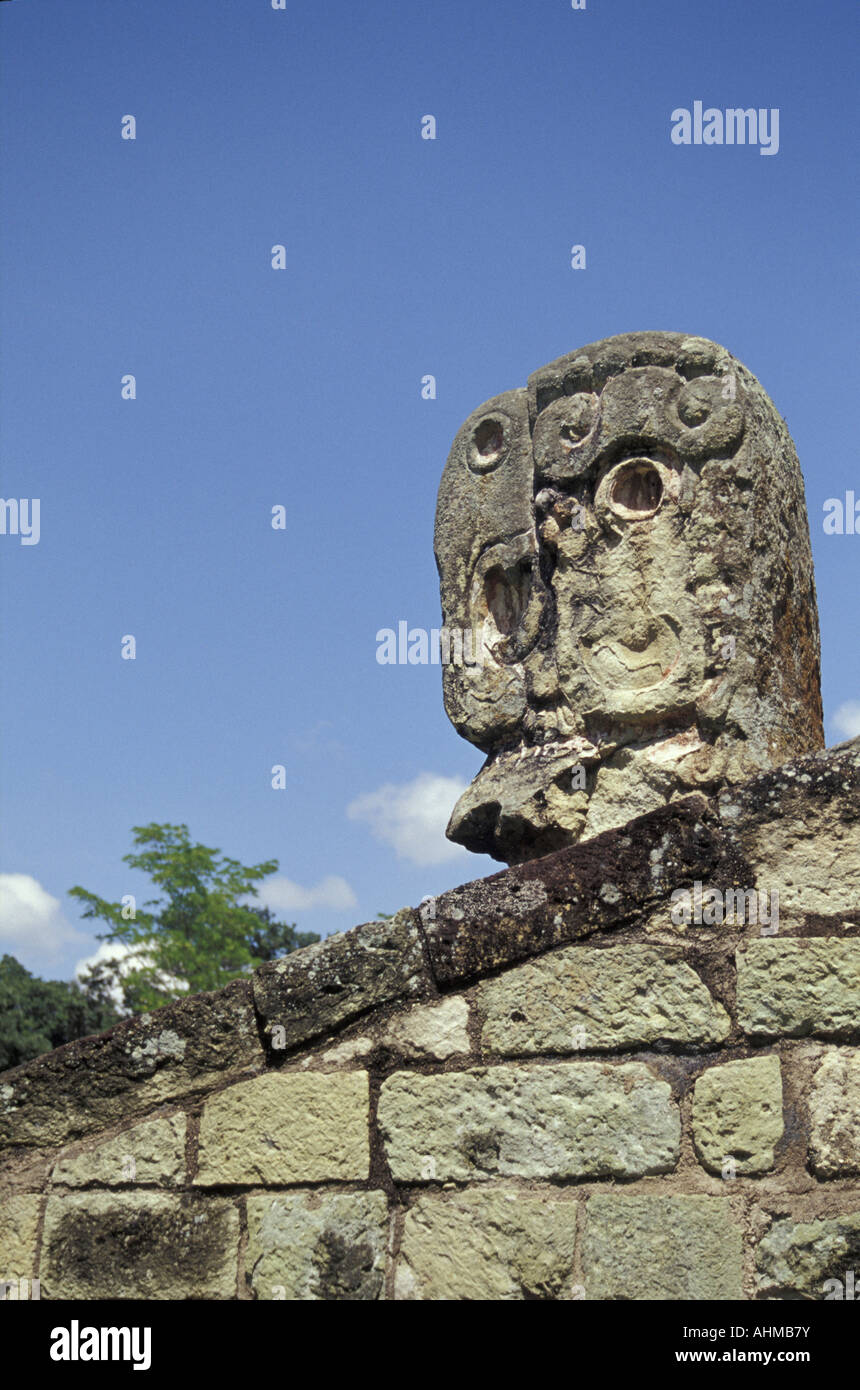 Macaw Head sculpture, Copan, Honduras Stock Photo - Alamy