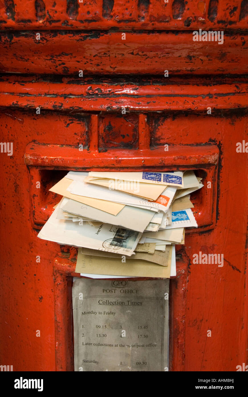 Royal Mail Letter Box Stuffed Full With Letters England UK Stock Photo Royal Mail Letter Box Stuffed Full With Letters England UK Stock Photo
