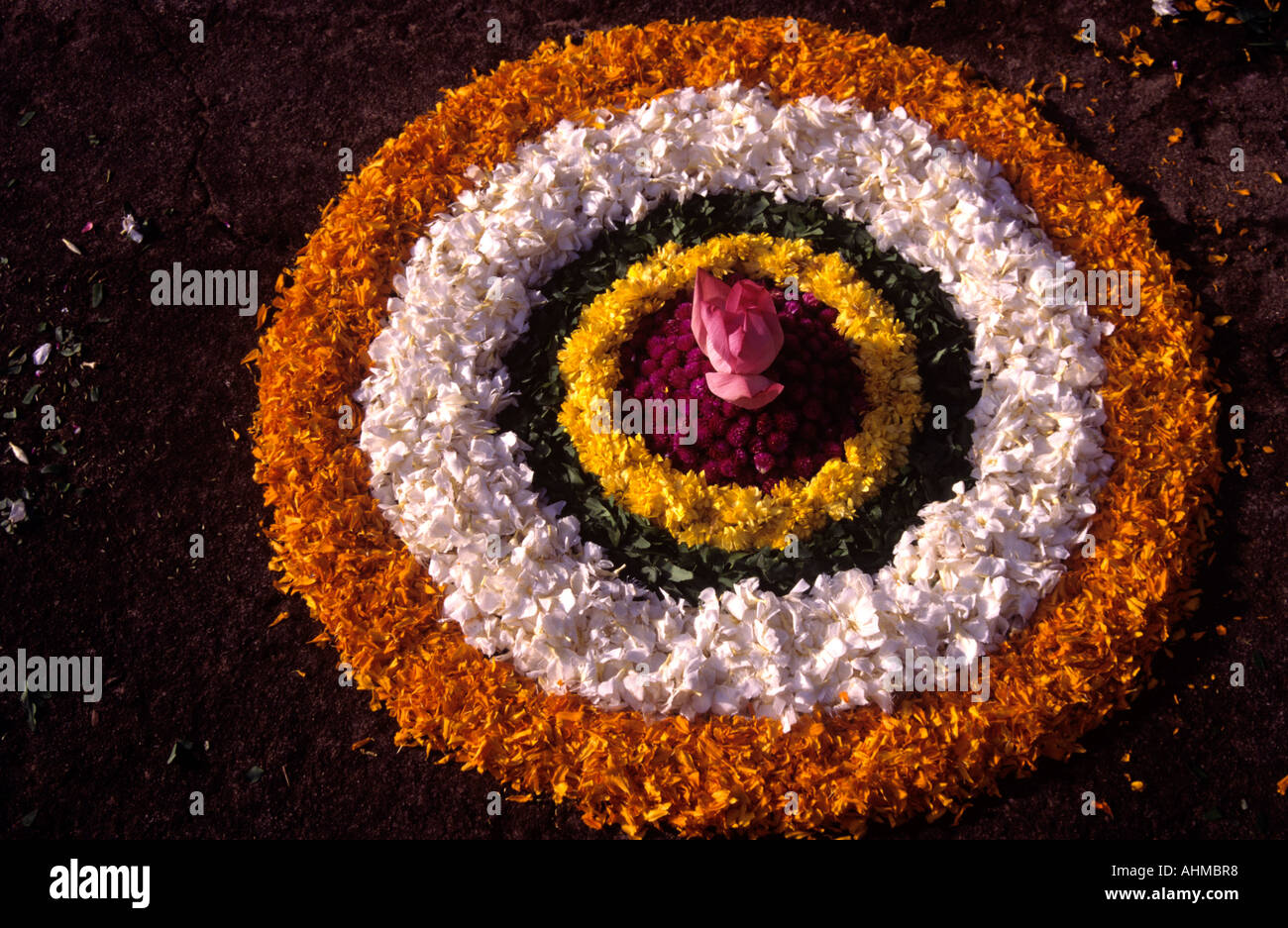 POOKKALAM FLORAL DECORATIONS DURING ONAM IN KERALA Stock Photo - Alamy
