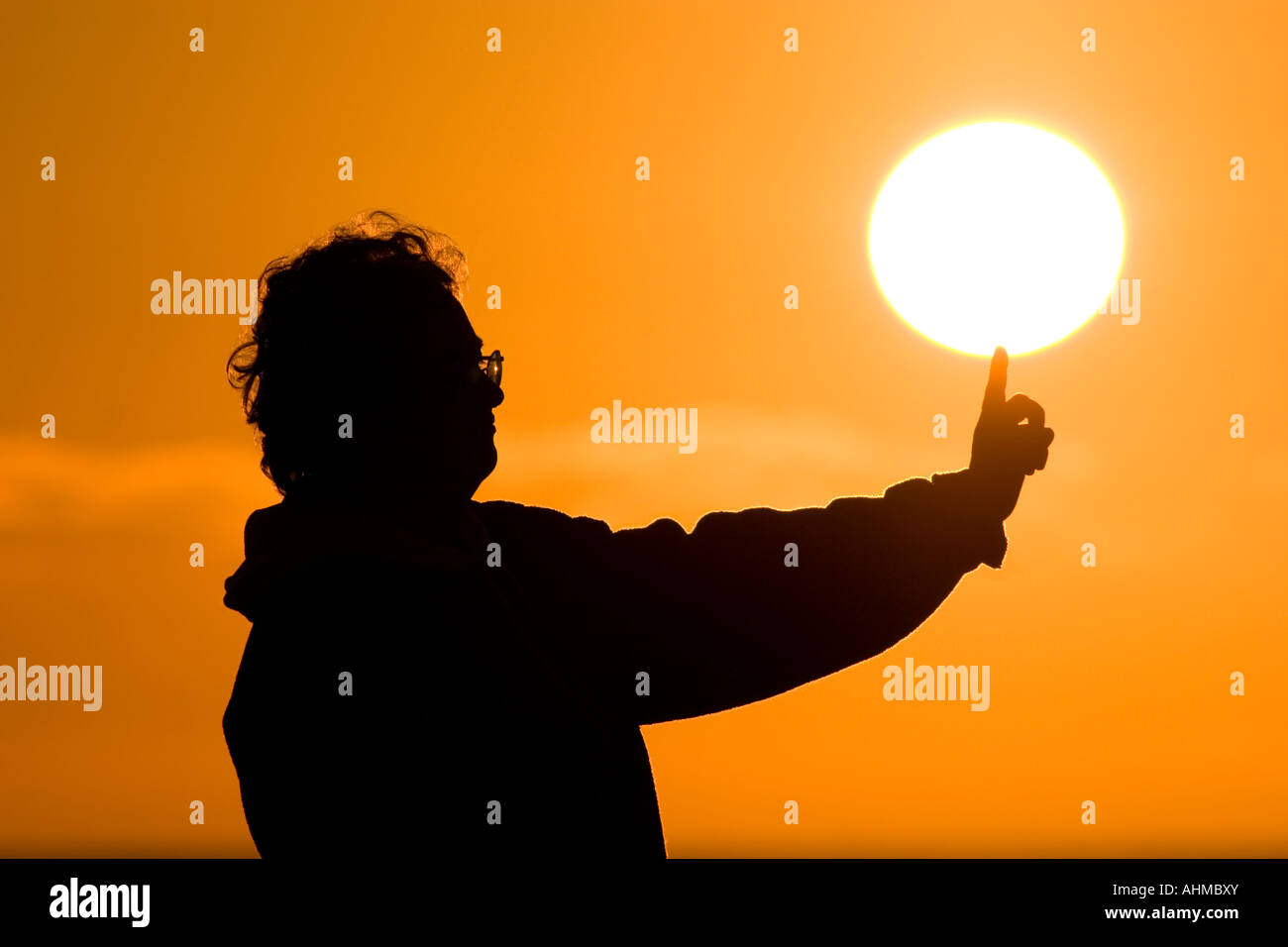 Finger pointing silhouette hi-res stock photography and images - Alamy
