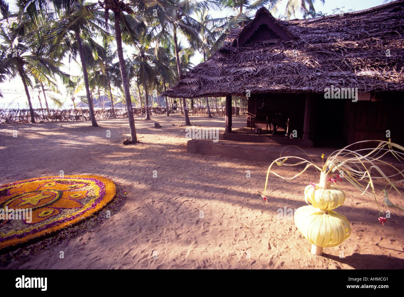 FLORAL DECORATIONS DURING ONAM CELEBRATIONS KERALA Stock Photo - Alamy