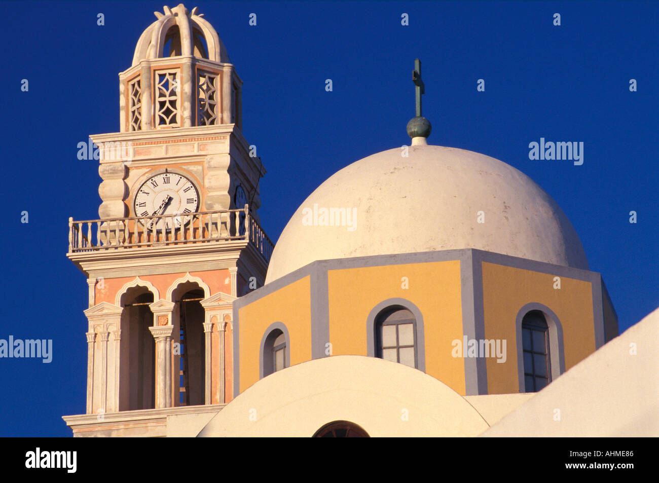 Church Dome and Clock Tower, Greece Stock Photo - Alamy