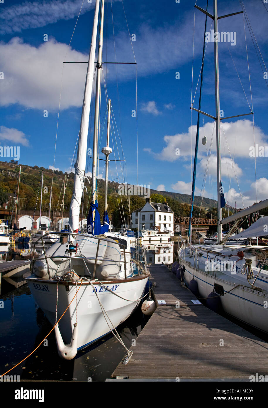 The Forth and Clyde Canal at Bowling harbour On The River Clyde ...