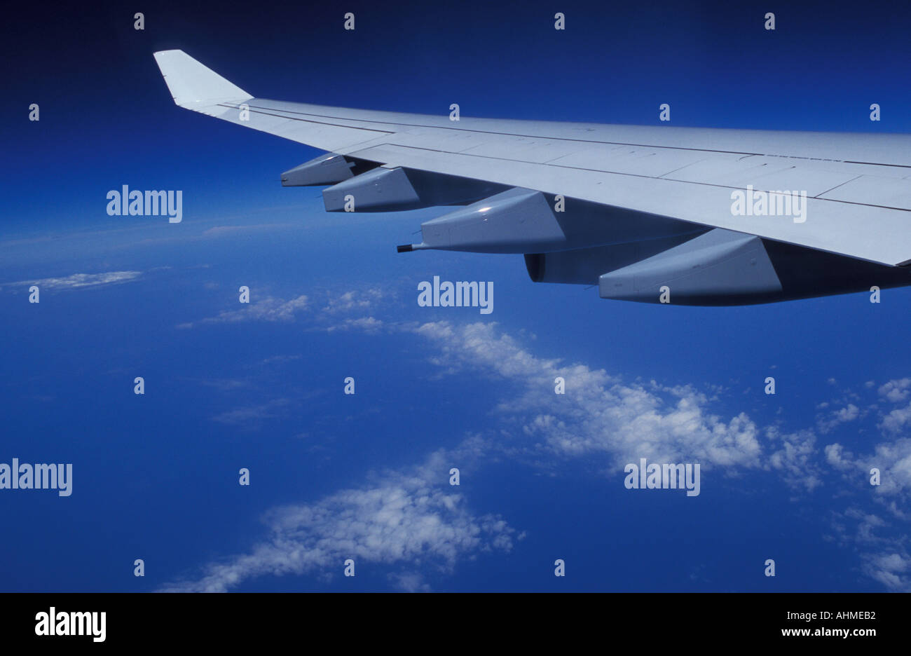 Aeroplane wing in flight Stock Photo - Alamy