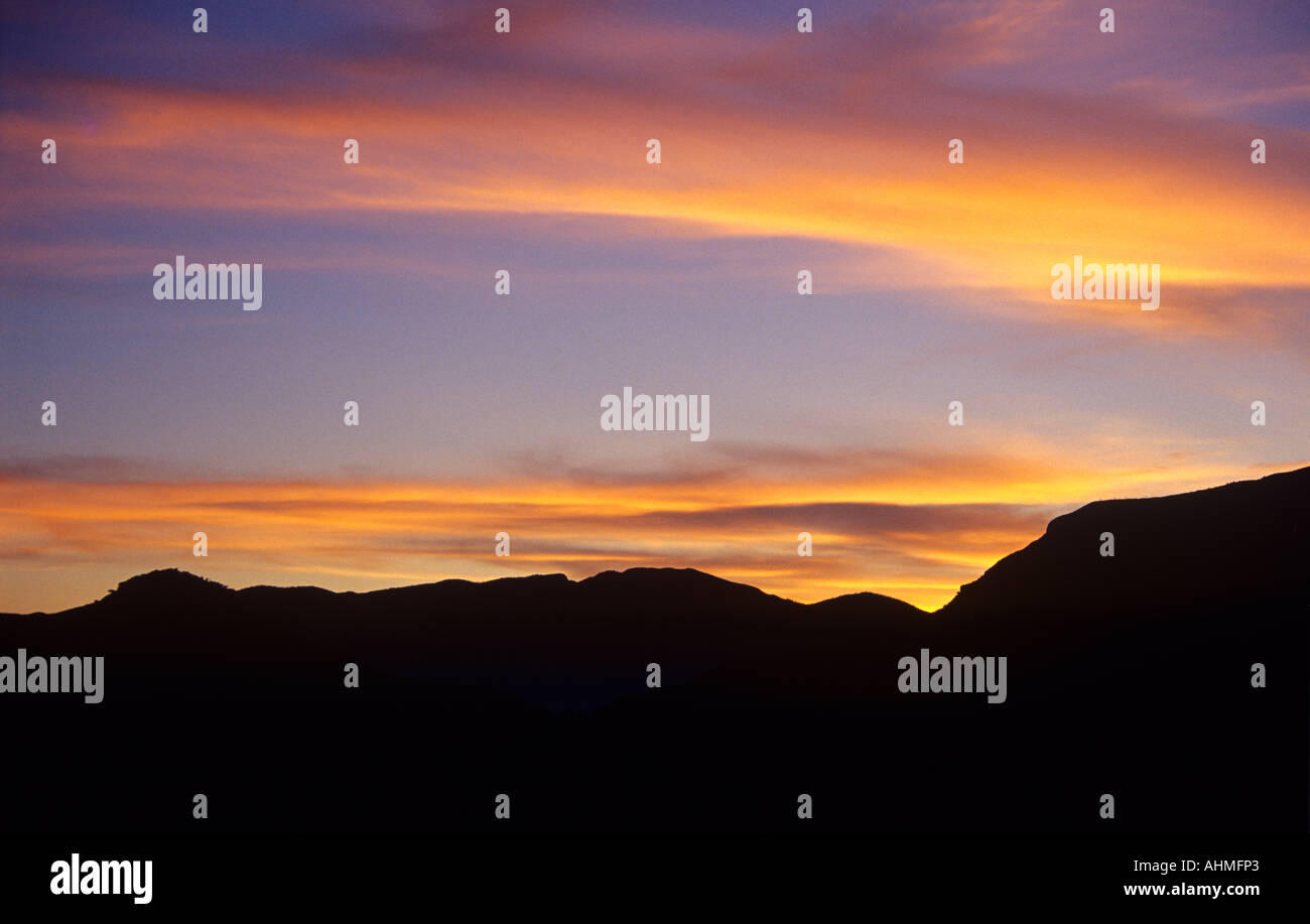 SUN SETTING OVER WESTERN GHATS Stock Photo - Alamy
