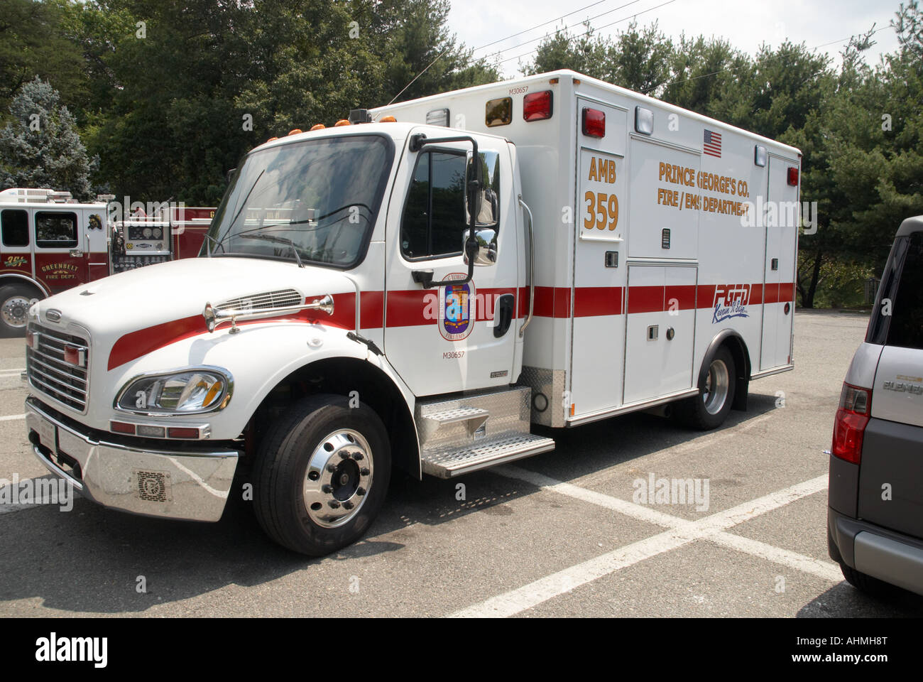 A fire department ambulance standing by Stock Photo - Alamy