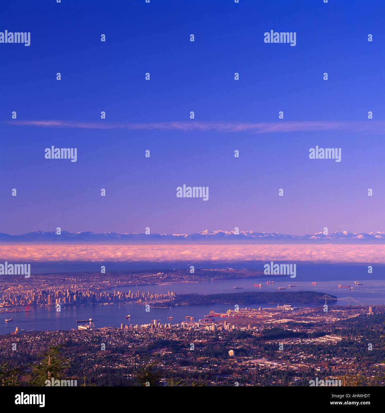 Aerial View of Burrard Inlet and the Cities of Vancouver and North ...