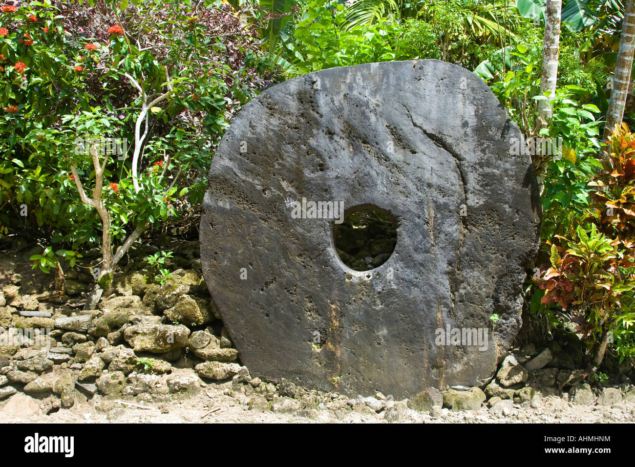 Traditional Stone Money or Rai Yap Island FSM Micronesia Stock Photo ...