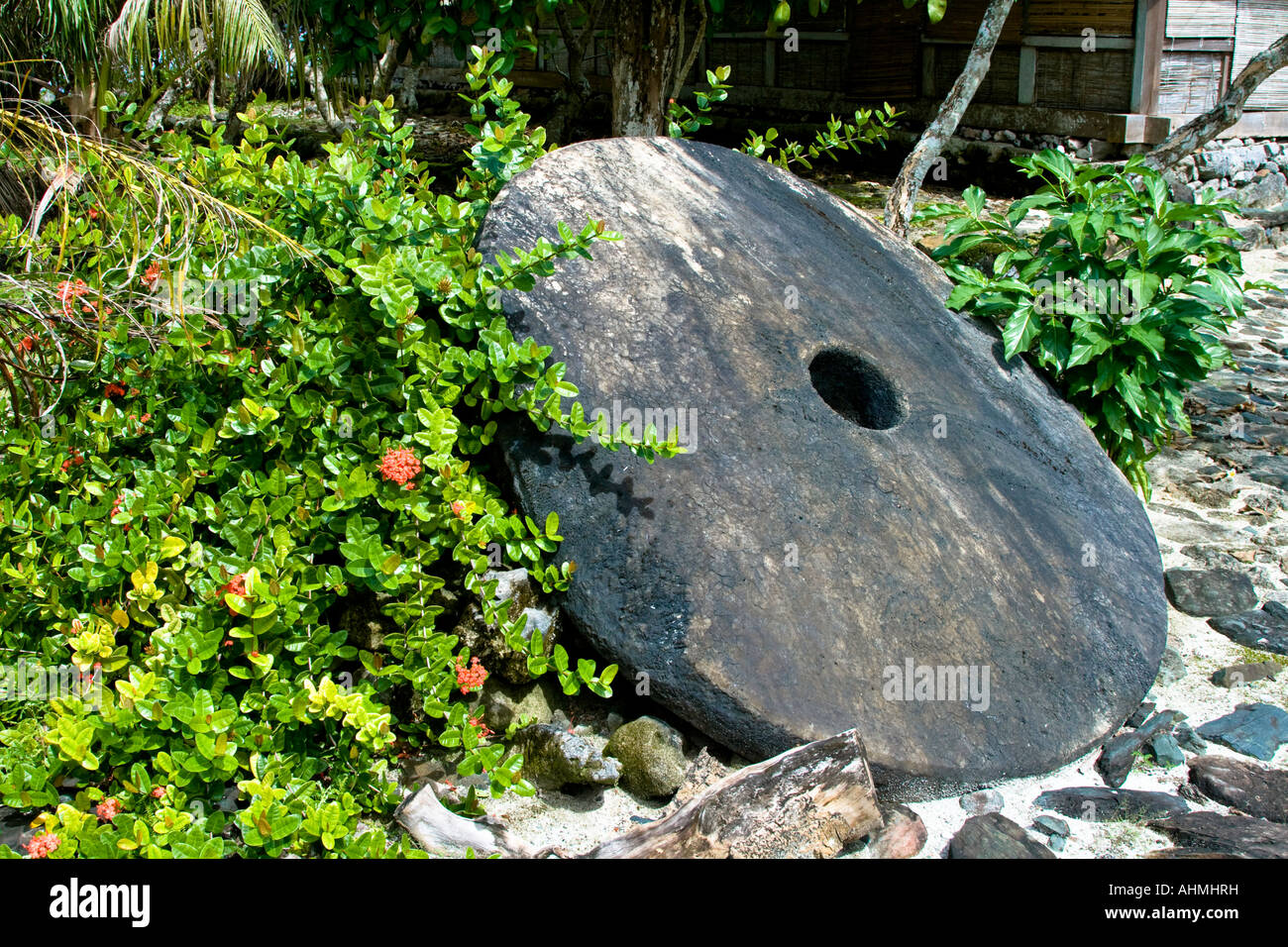 Traditional Stone Money or Rai Yap Island FSM Micronesia Stock Photo ...
