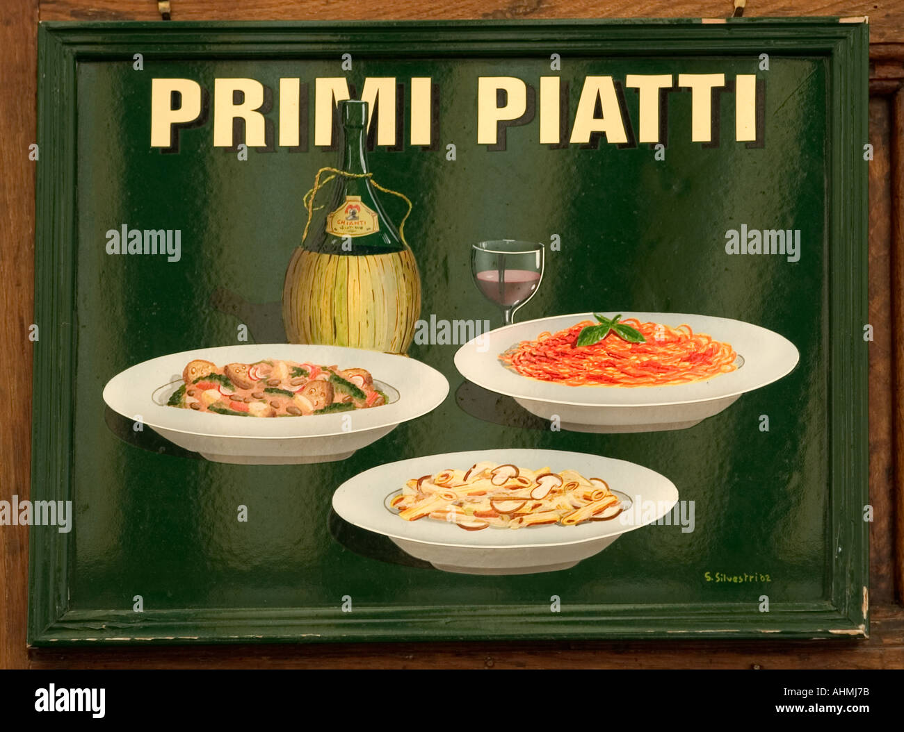 Tuscany Italy fafe bar restaurant bistro sign primi plati Stock Photo ...