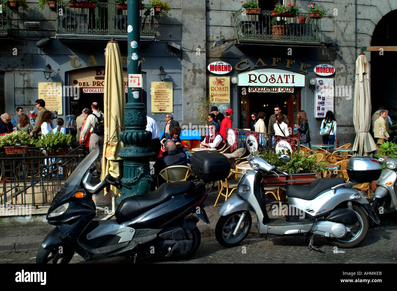 Naples Italy restaurant bar cafe terrace pavement woman illy caffe ...