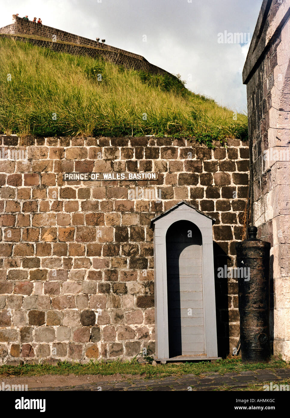 Sign reads Prince of Wales Bastion along an outer wall of Brimstone ...