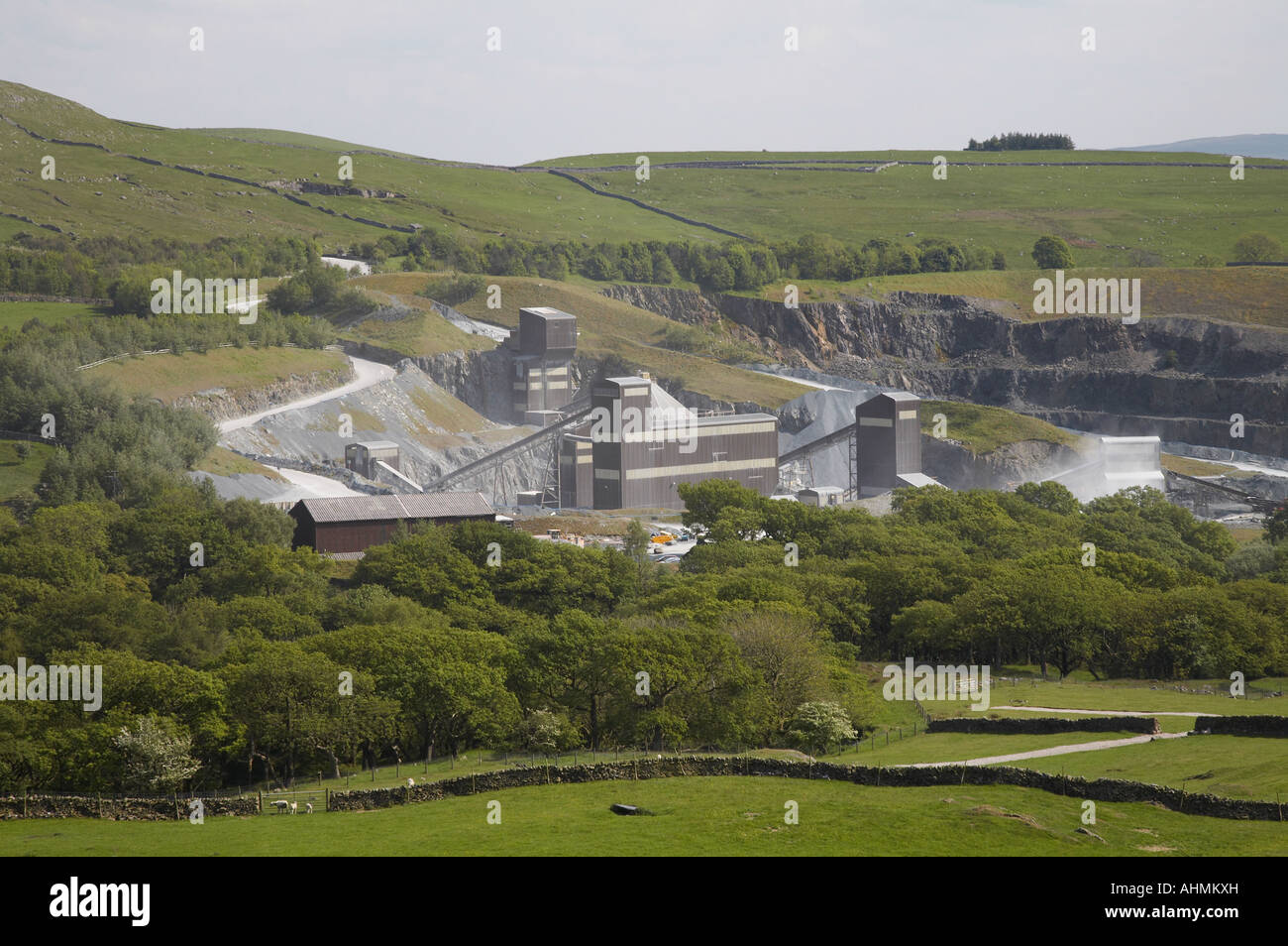Photograph of a cement works (quarry), in the Yorkshire Dales Stock ...