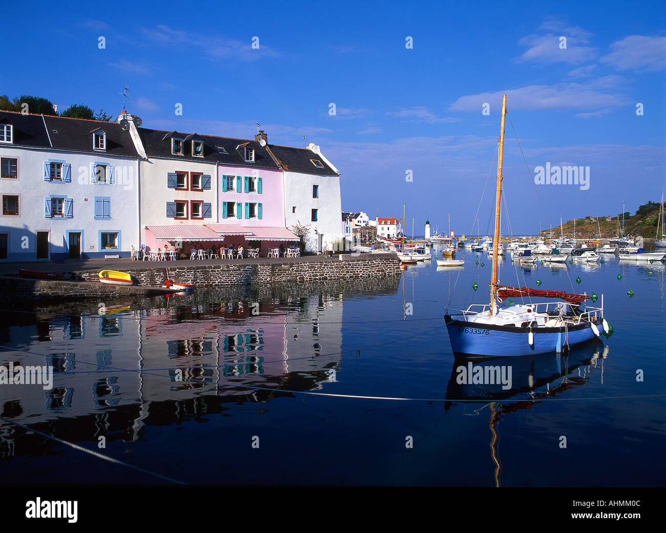 Sauzon village Belle Île en Mer island Brittany France Stock Photo - Alamy