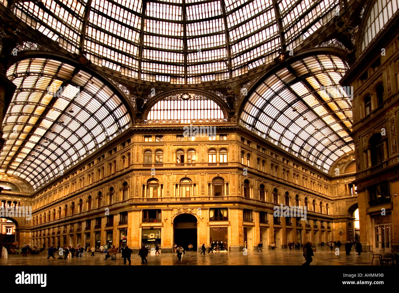 Galleria Umberto Gallery Naples is a high and spacious cross-shaped ...