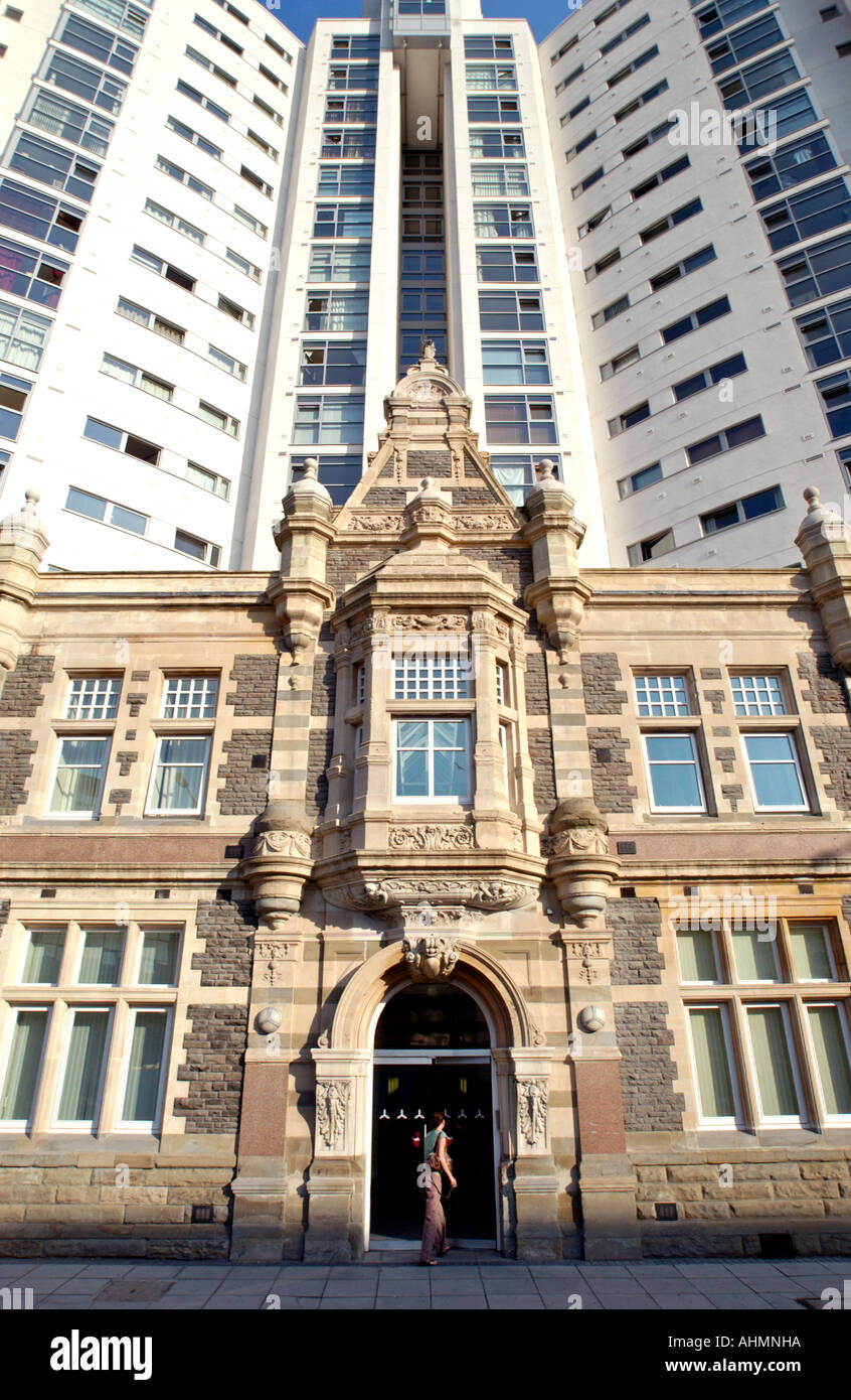 Modern Altolusso apartment building Cardiff city centre South Wales UK ...