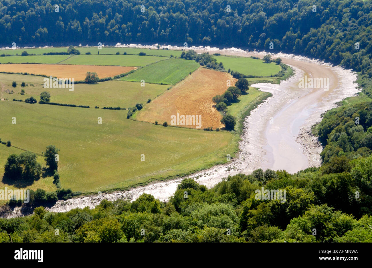 View over lower River Wye Valley from Eagles Nest viewpoint at ...