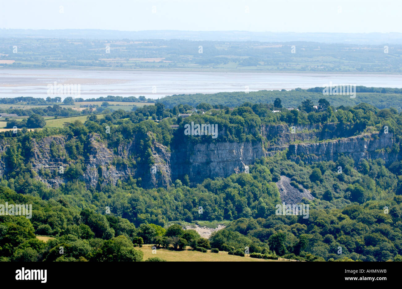 View over lower Wye Valley from Eagles Nest viewpoint at Wyndcliff near ...