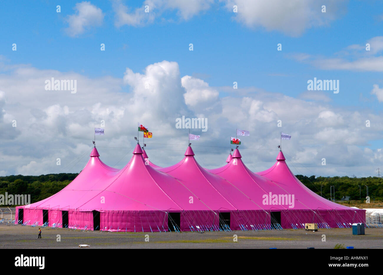Pink Pavilion used for the National Eisteddfod of Wales, UK Stock Photo ...