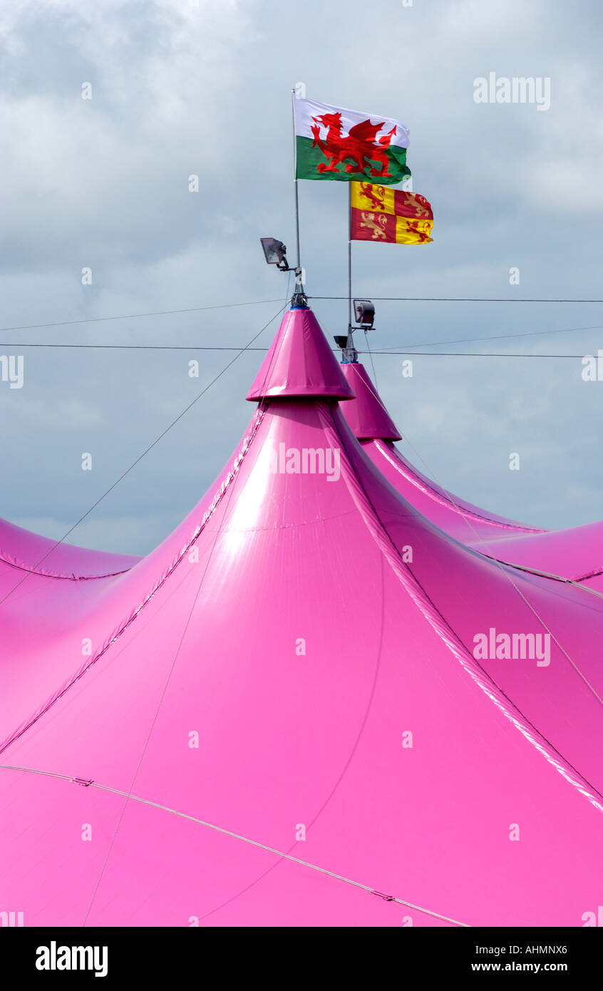 Pink Pavilion used for the National Eisteddfod of Wales, UK Stock Photo ...