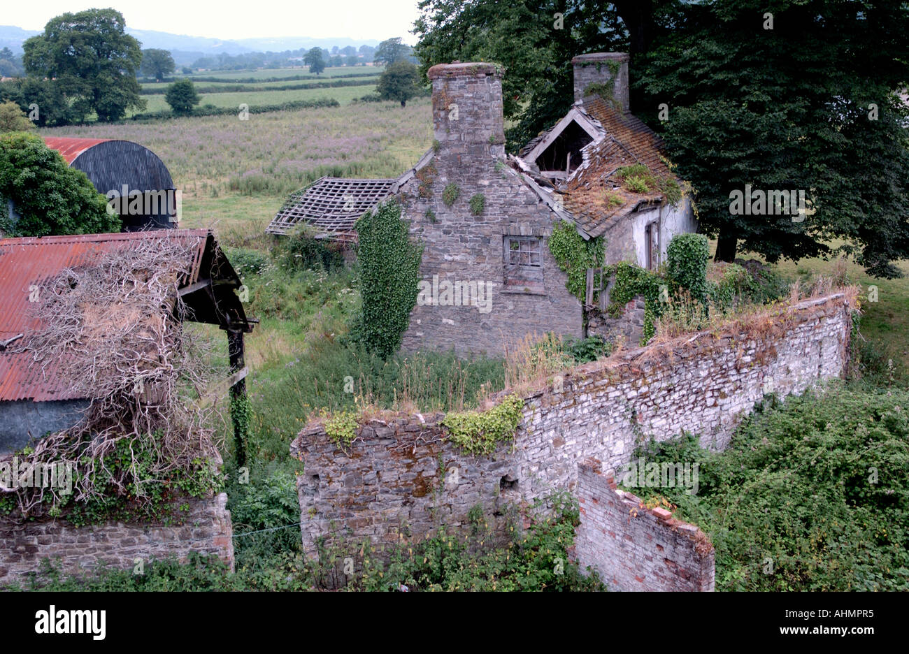 Derelict abandoned farm at Llandeilo Carmarthenshire Wales UK Stock ...