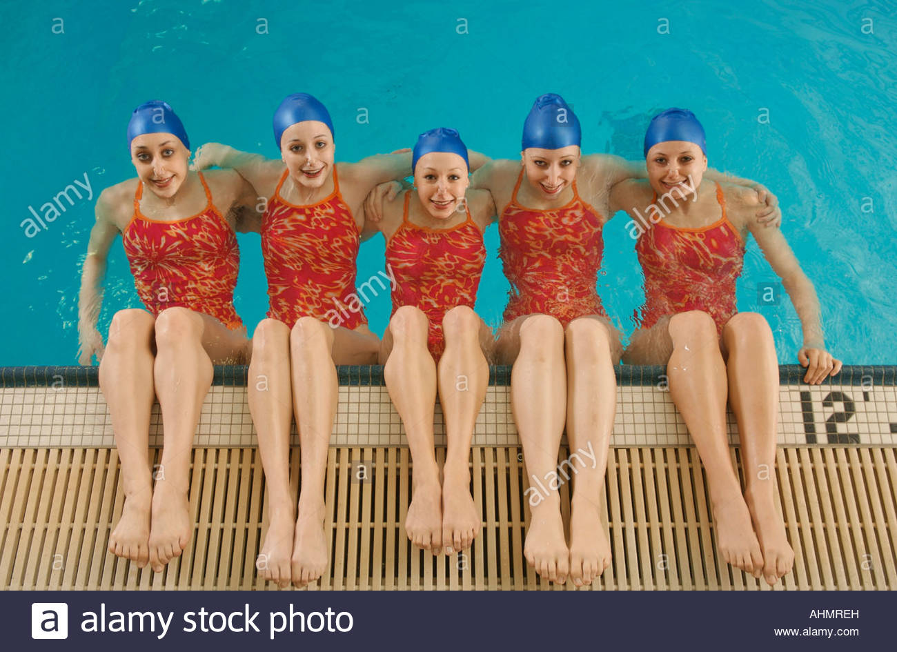 Synchronized swim team practicing Stock Photo: 14508760 - Alamy