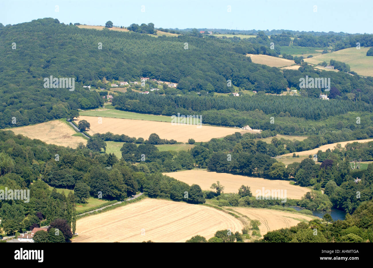 View from the Whitestone viewpoint above Llandogo in the River Wye ...