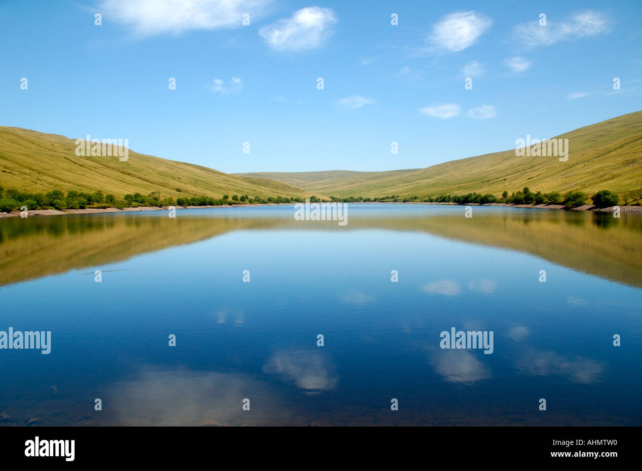 Ystradfellte Reservoir in the Brecon Beacons National Park Powys South ...