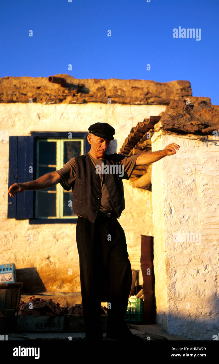 greece greek faces mytilini a greek man dancing Stock Photo - Alamy