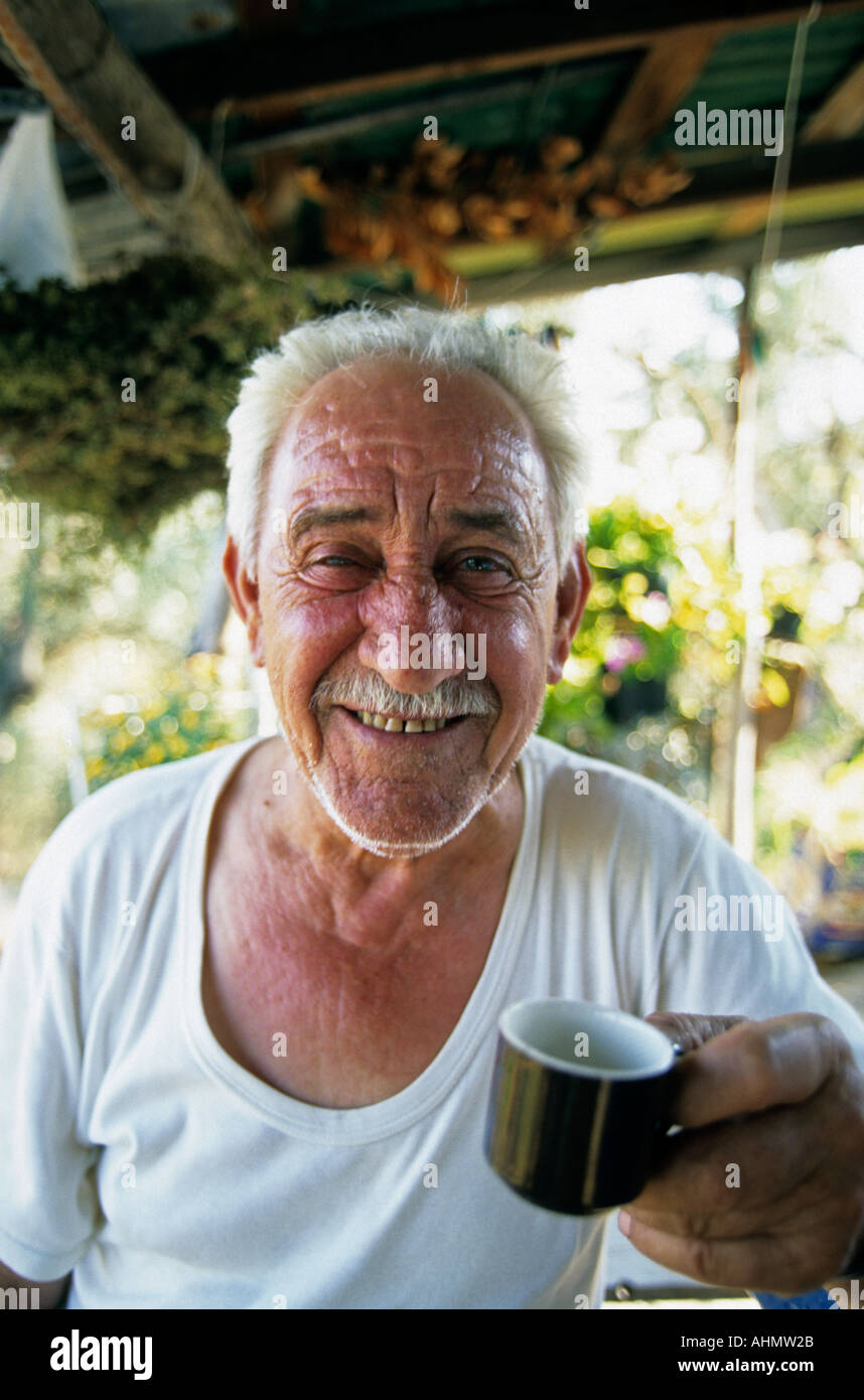 greece greek faces skiathos portrait of an old man Stock Photo - Alamy