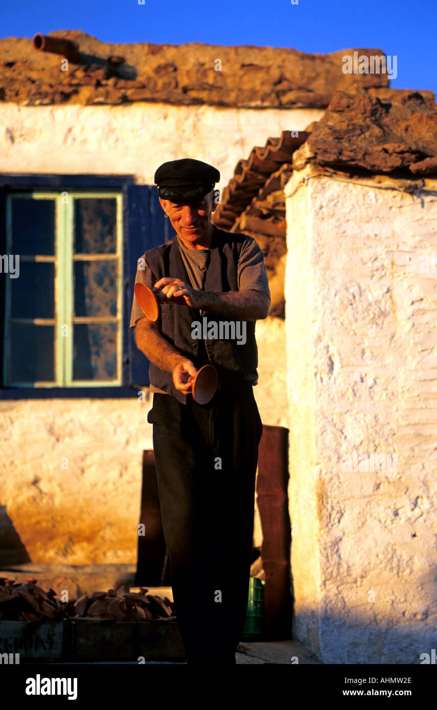 greece greek faces mytilini a greek man dancing Stock Photo - Alamy