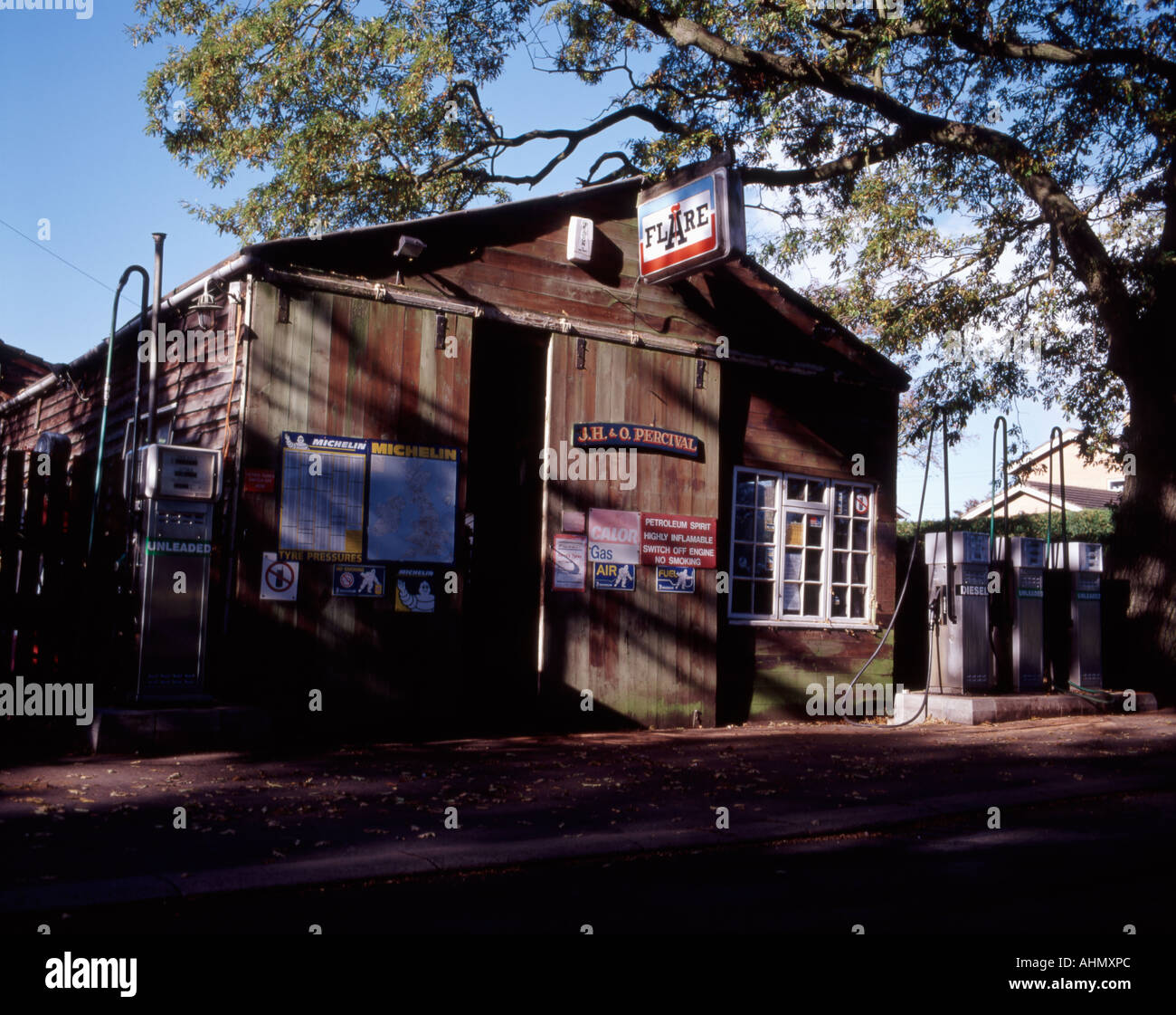 Old Flare Petrol/Gas Station Cheshire England UK GB Stock Photo - Alamy