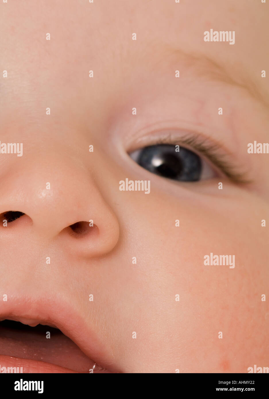 5 month old babys face close up Stock Photo - Alamy