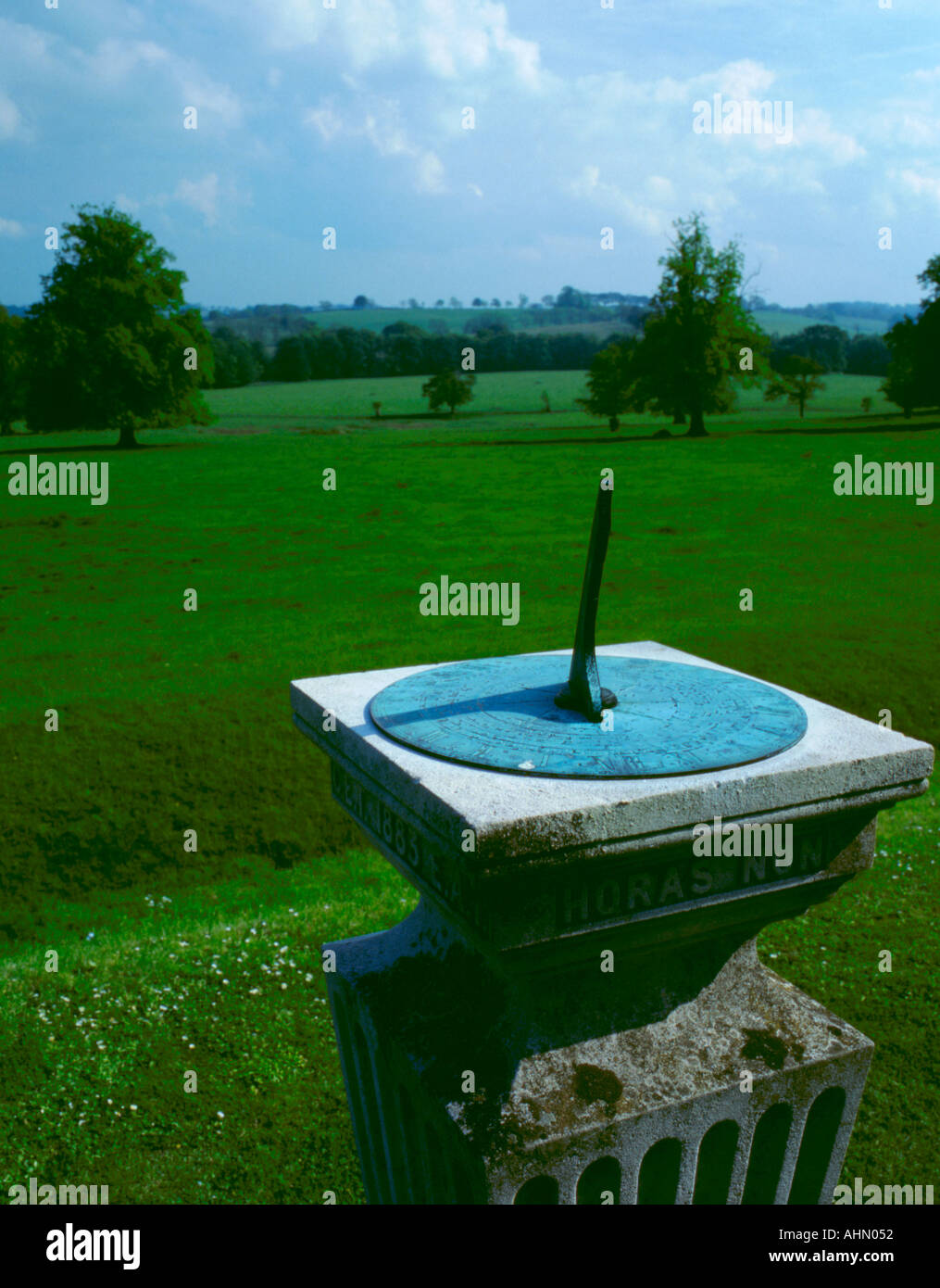 Brass sundial, Wallington Hall, Cambo, Northumberland, England, UK ...