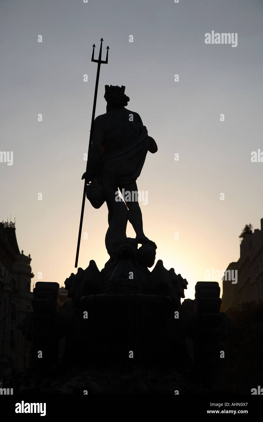 Neptune Statue, Canovas del Castillo Square, Madrid, Spain Stock Photo ...