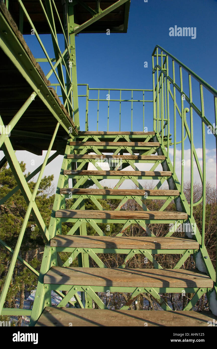 steps on a look-out tower Stock Photo - Alamy