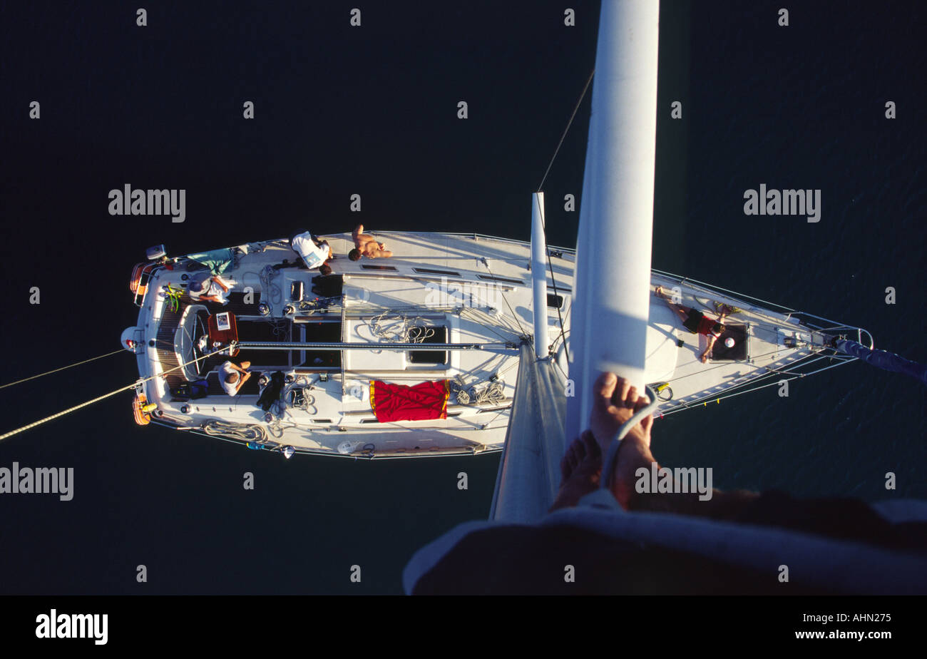 top view of sailing boat Stock Photo - Alamy