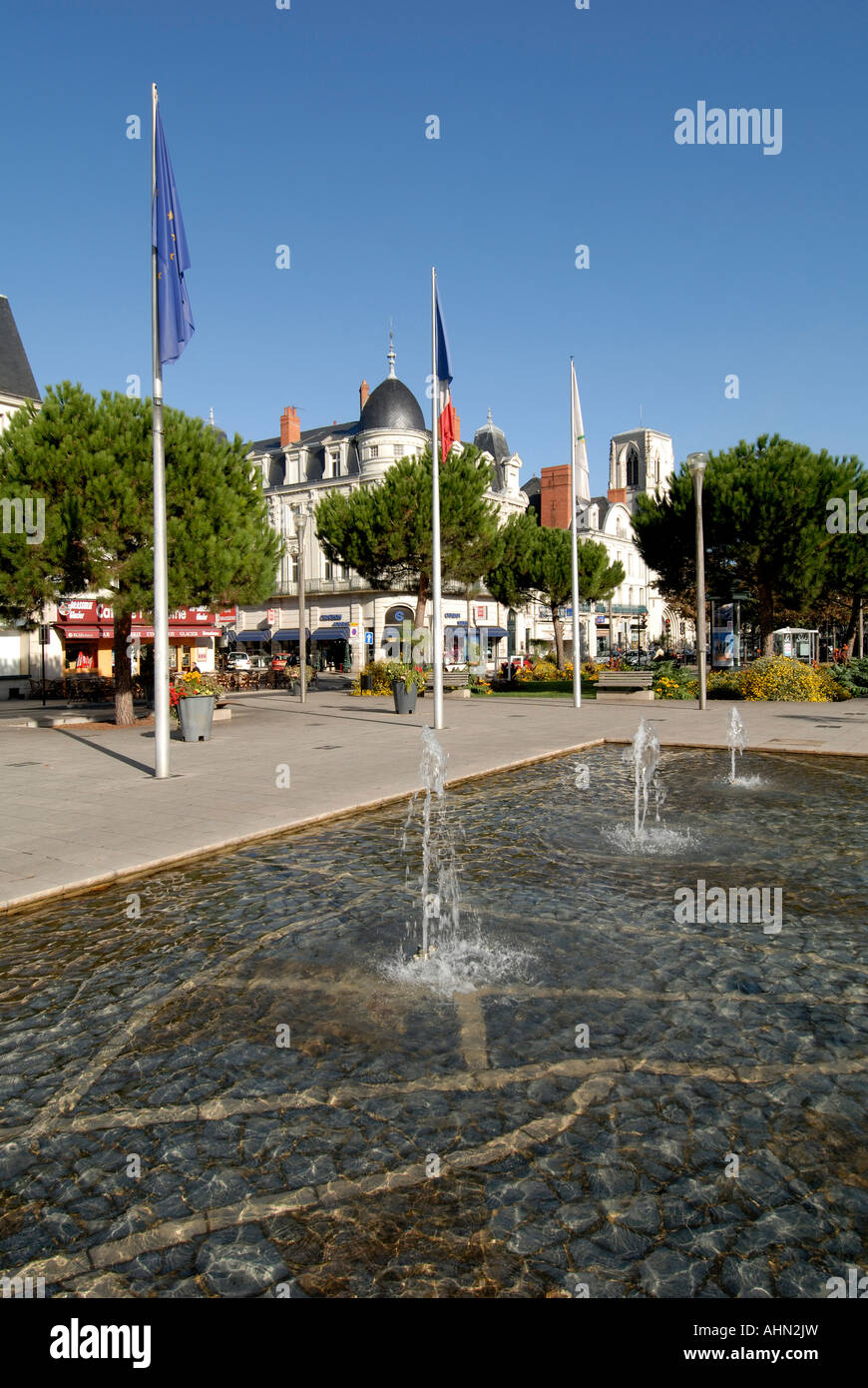 City main square, Chatellerault, Vienne, France Stock Photo - Alamy