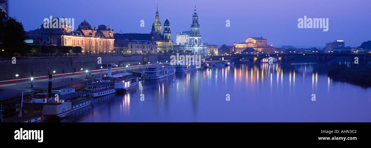 Dresden Skyline over river Elbe Germany Stock Photo - Alamy