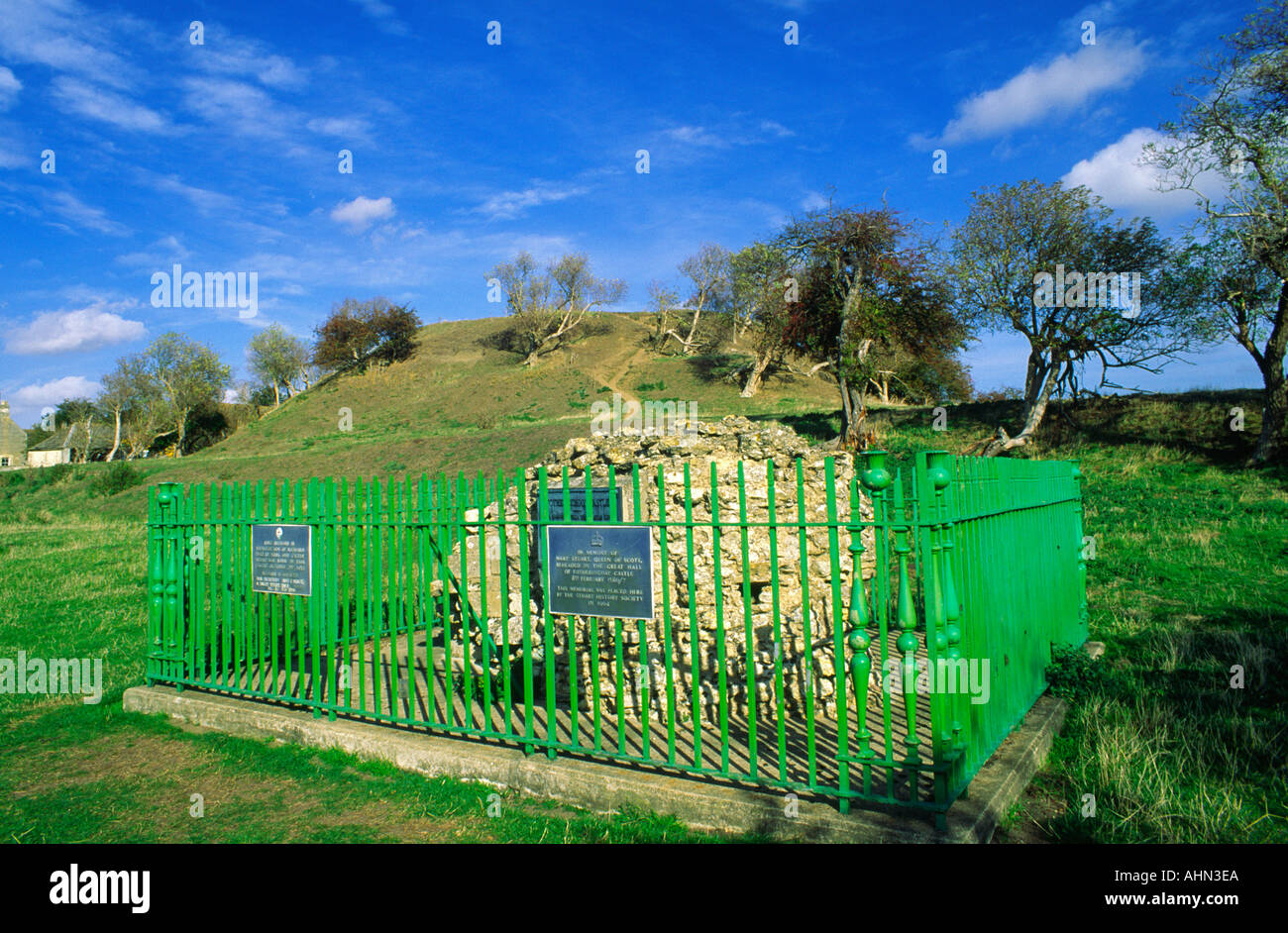 The remains and mound of Fotheringhay Castle Northamptonshire England ...