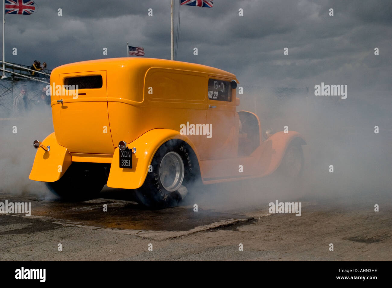 Yellow Ford 1929 replica van dragster at Melbourne Raceway North ...