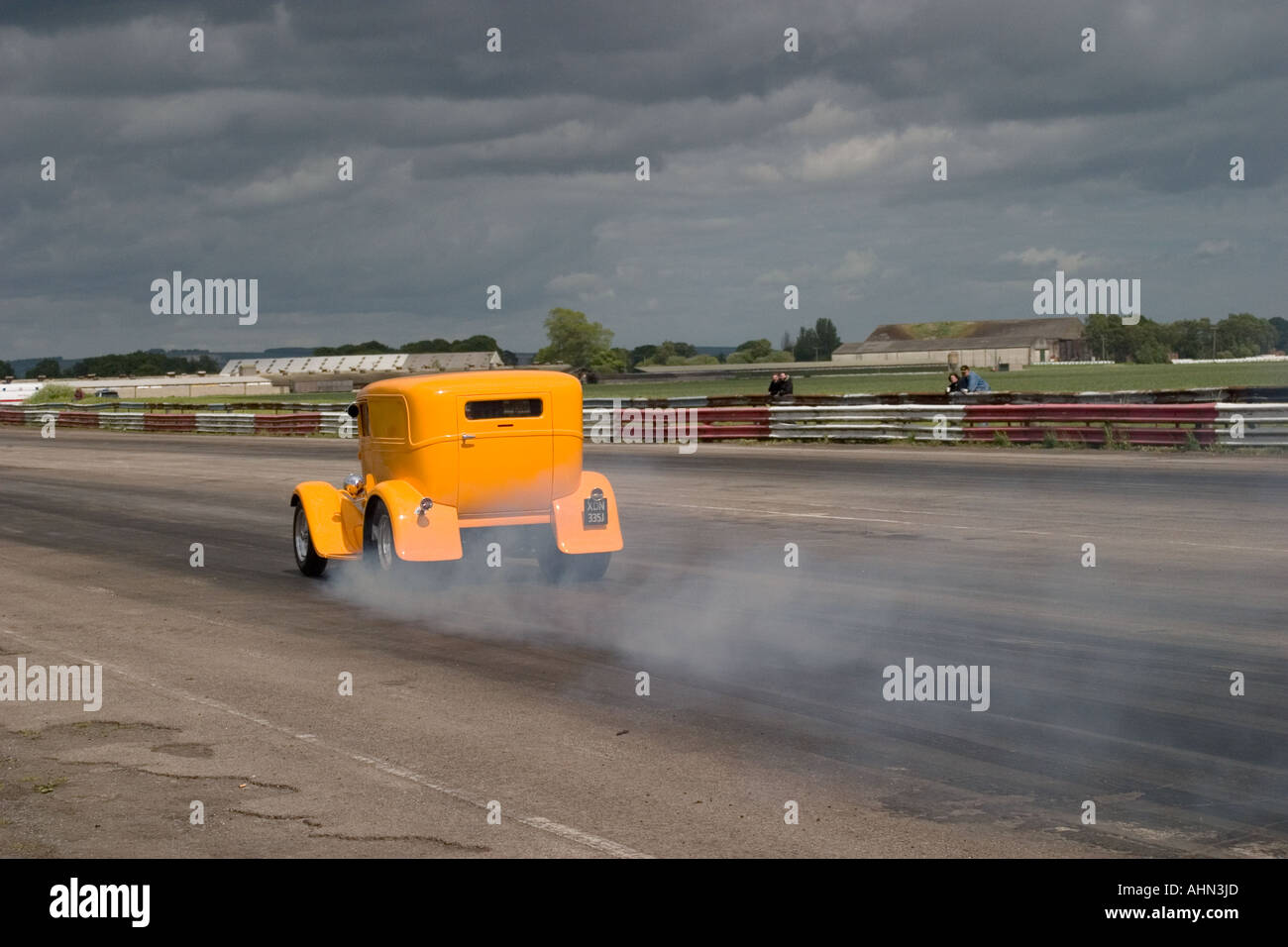 Yellow Ford 1929 replica van dragster at Melbourne Raceway North ...