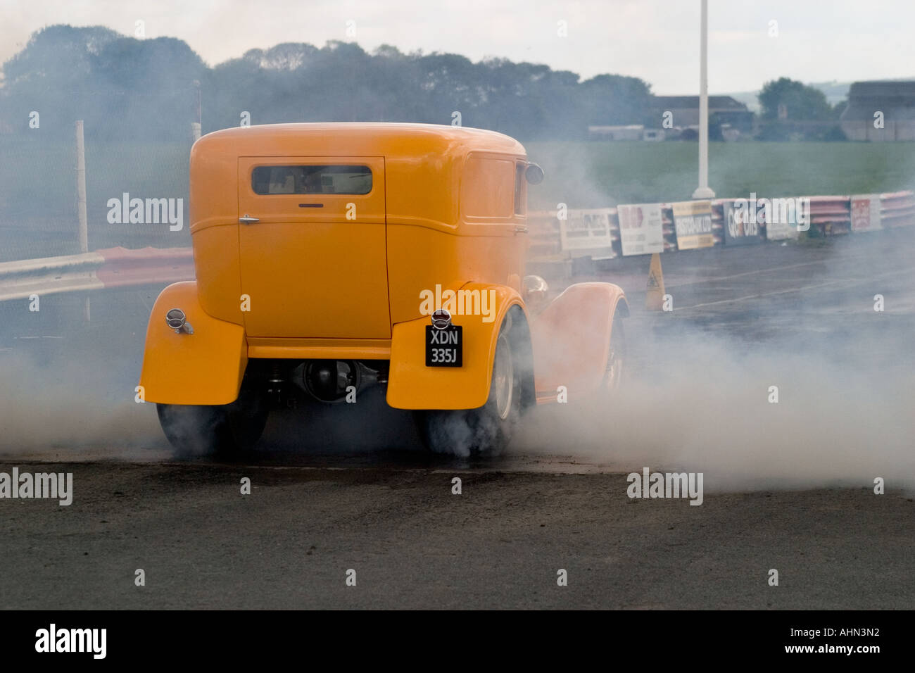 Yellow Ford 1929 replica van dragster at Melbourne Raceway North ...