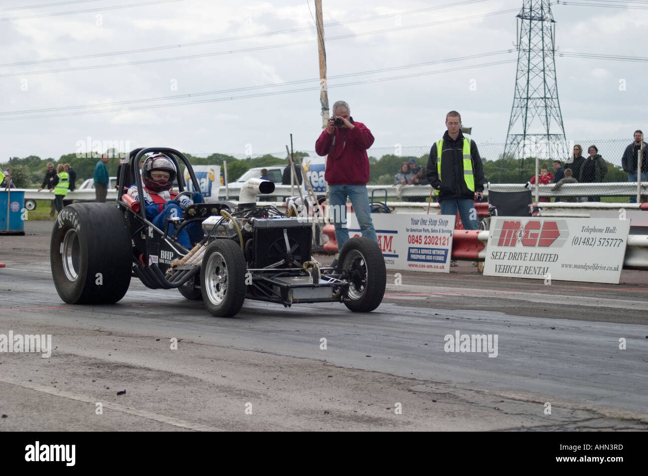 Slingshot dragster at Melbourne Raceway North Yorkshire UK Stock Photo ...